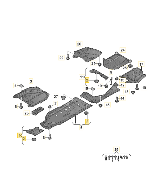 NEW GENUINE AUDI A4 B9 FRONT LEFT SIDE N/S UNDERBODY UNDER TRAY COVER ...