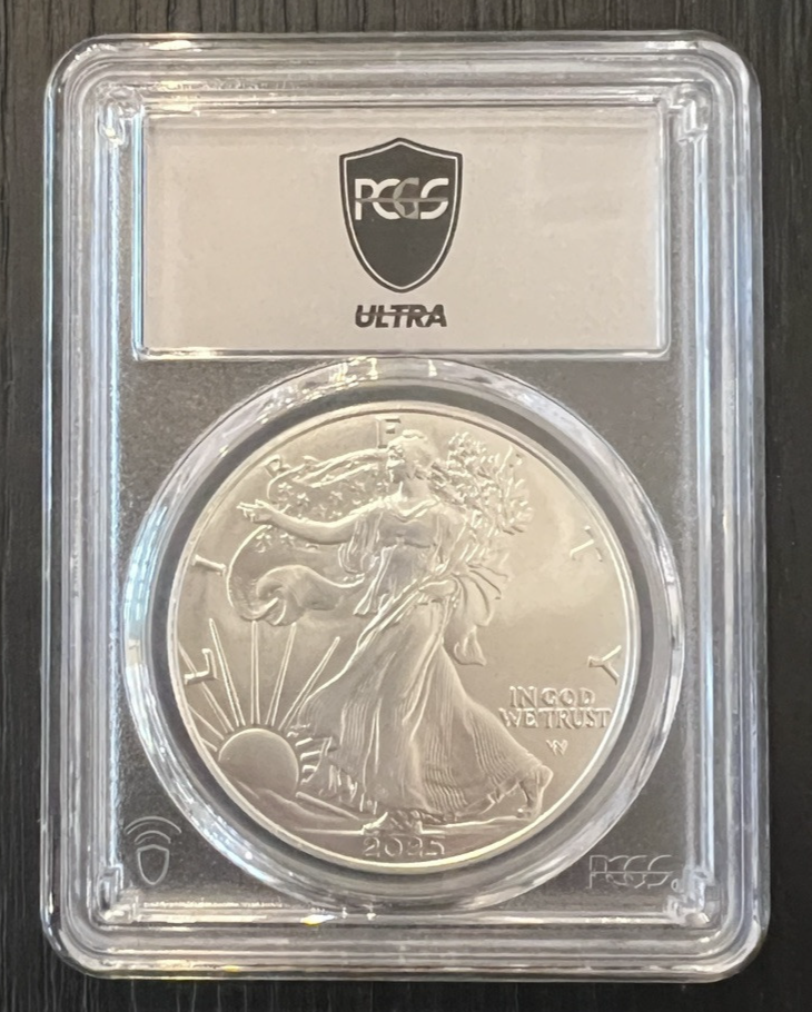 2025 Silver Eagle PCGS MS70 Ultra Breaks Privy Power 2025 Ultra Label ...