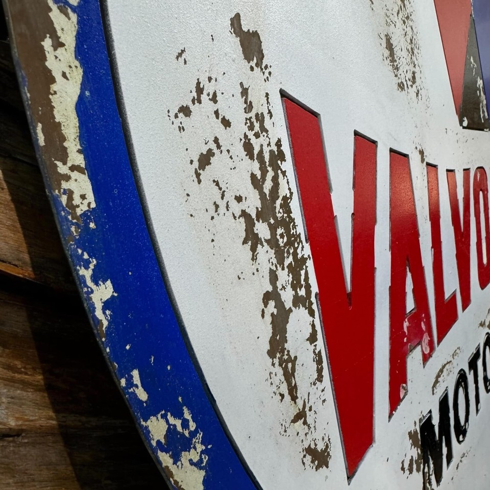 large metal signs vintage garage rustic patina Valvoline man cave home ...