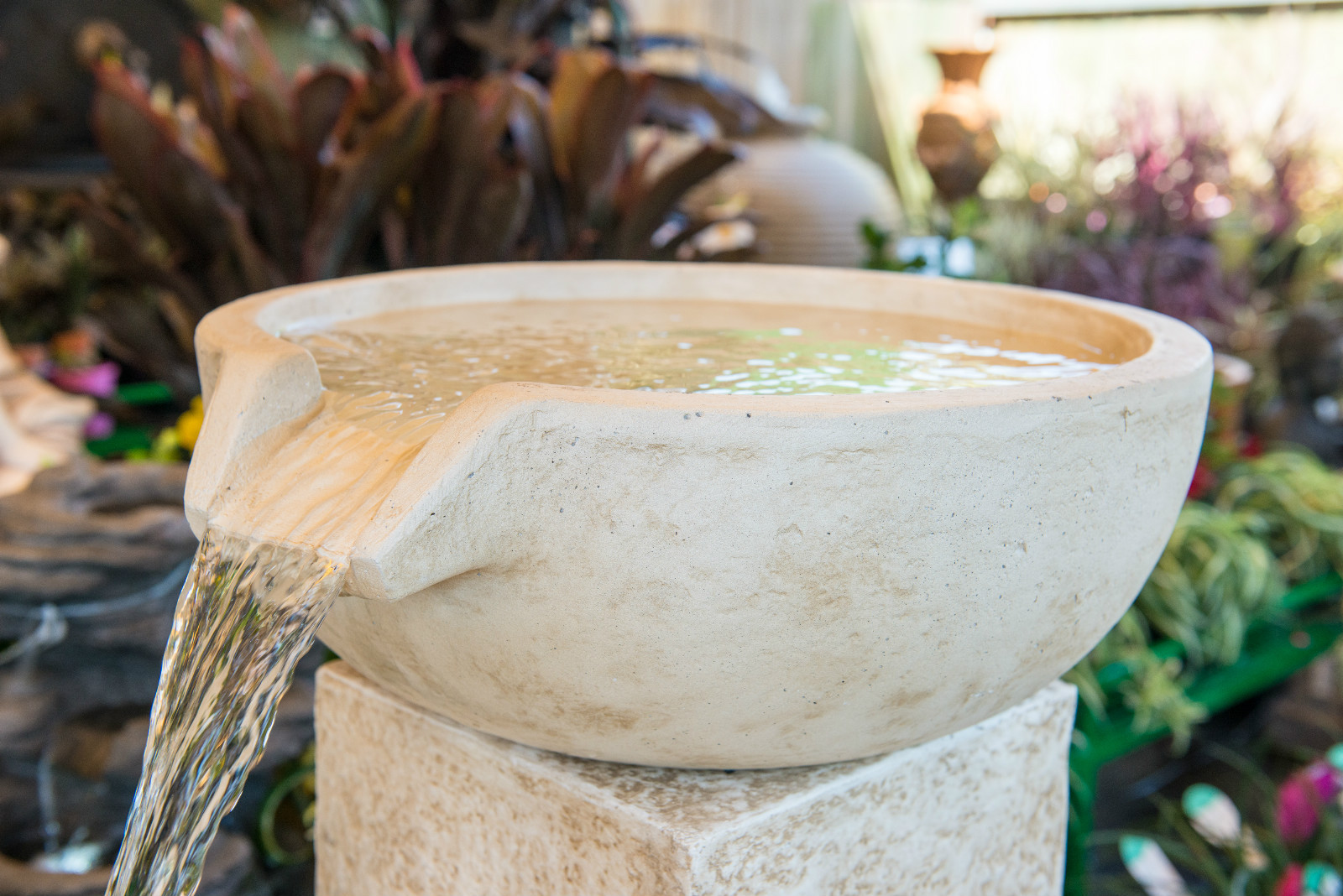 Large Outdoor Patio Garden Water Feature Trio Cascading Cup Fountain ...