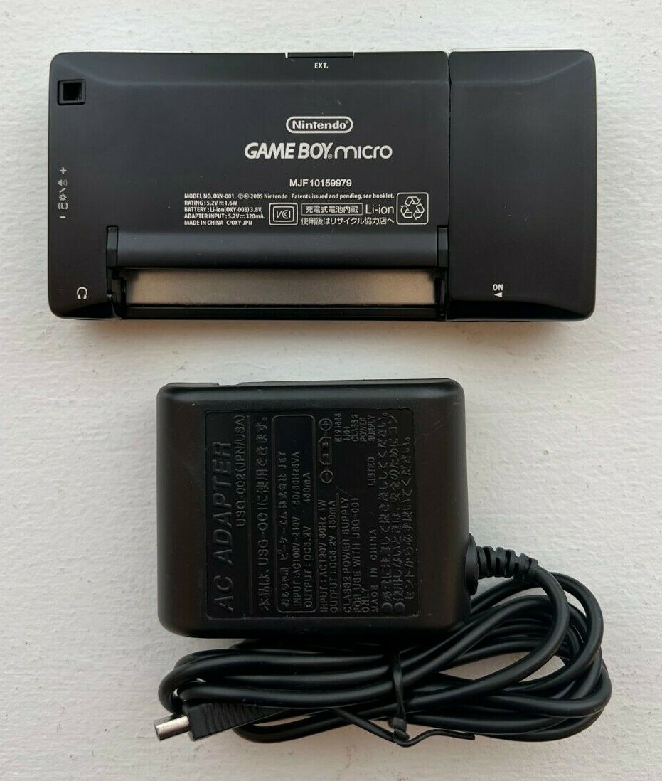 Nintendo Game Boy Micro BLACK with AC Charger -- GOOD Condition -- US ...