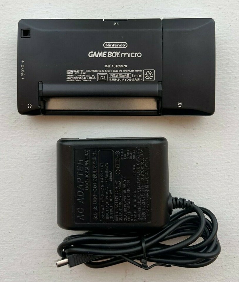 Nintendo Game Boy Micro BLACK with AC Charger -- GOOD Condition -- US ...