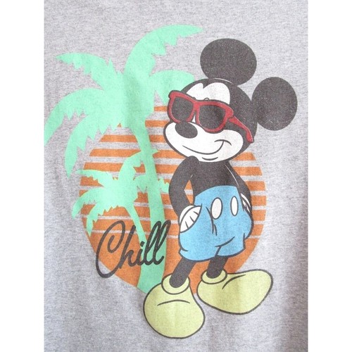 Disney Mickey Mouse Gray Chill Short Sleeve Crewneck T-Shirt M | eBay