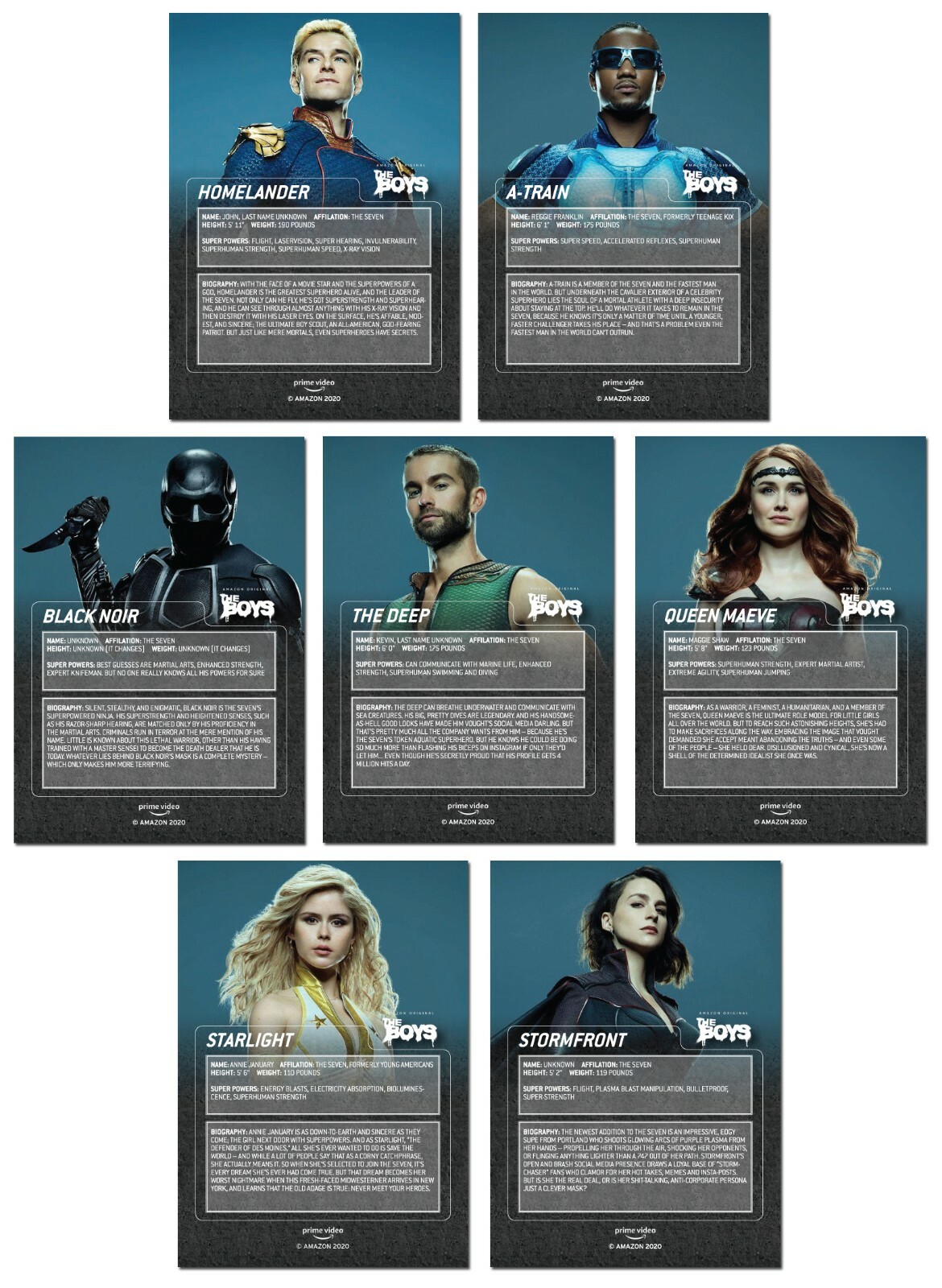 THE BOYS - Season 2 - 7 Card Promo Set - Homelander A-Train Starlight ...
