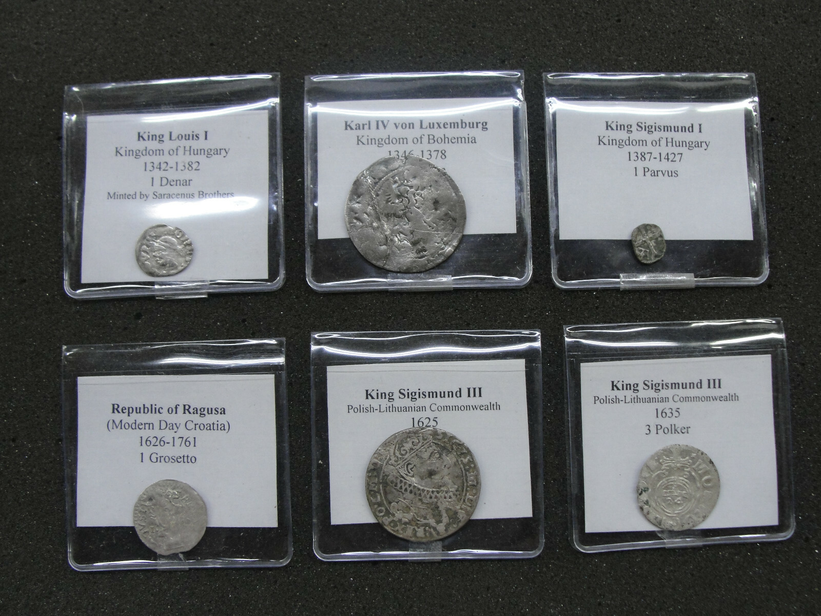 Lot of 6 European Medieval Silver Coins (1342-1761), 14th to 18th ...