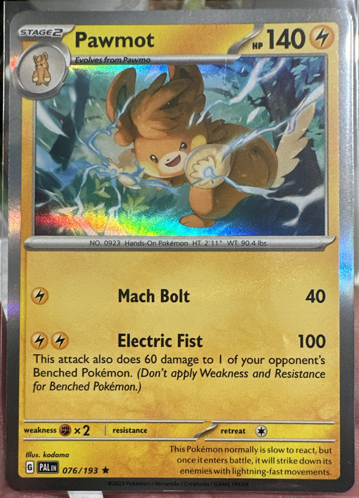 Holo Rare Pawmot 76/198 Scarlet & Violet Base Set 2023 Pokemon TCG | eBay