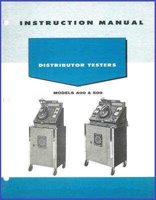 SUN Distributor Tester Model 400 & 500 Instruction Operator's Manual ...