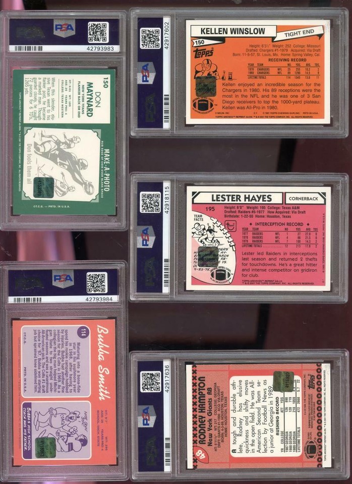 2001 Topps Archives 1990 Rookie RP Rodney Hampton AUTO Autograph PSA 9 ...