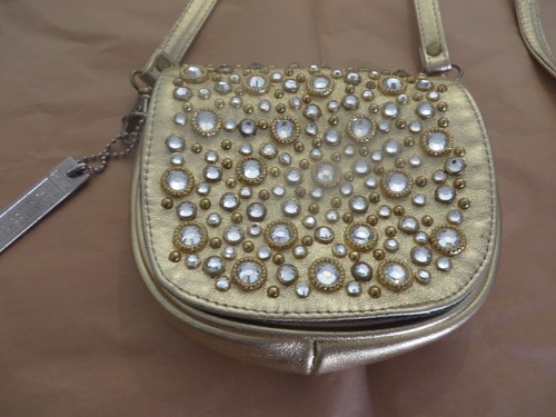 KIPPYS PURSE BELT POUCH GOLD Crystals Metaliac Cross Body BLING Dance ...