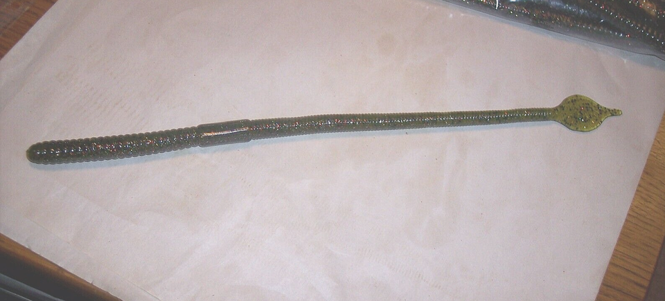 Manns 12" Jelly Worm 10 PK Watermelon Red Magic Bass Fishing Lure ...