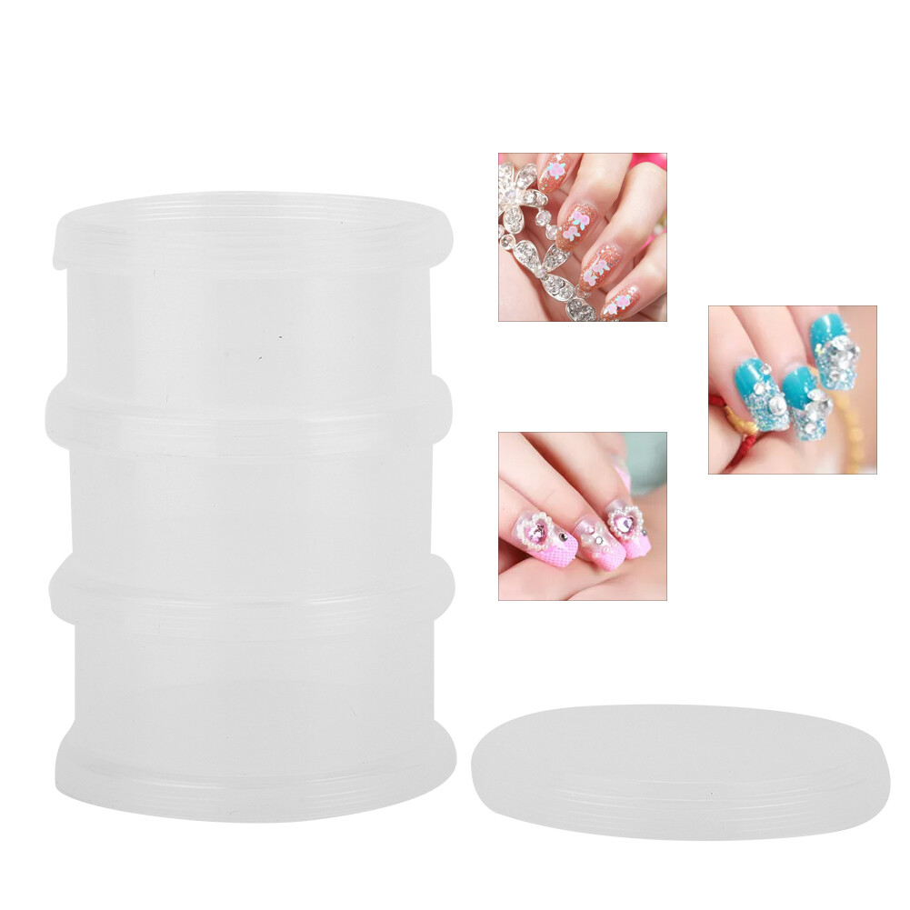 3 Layers Nail Decoration Sequence Organize Box Empty Nail Art Storage ...