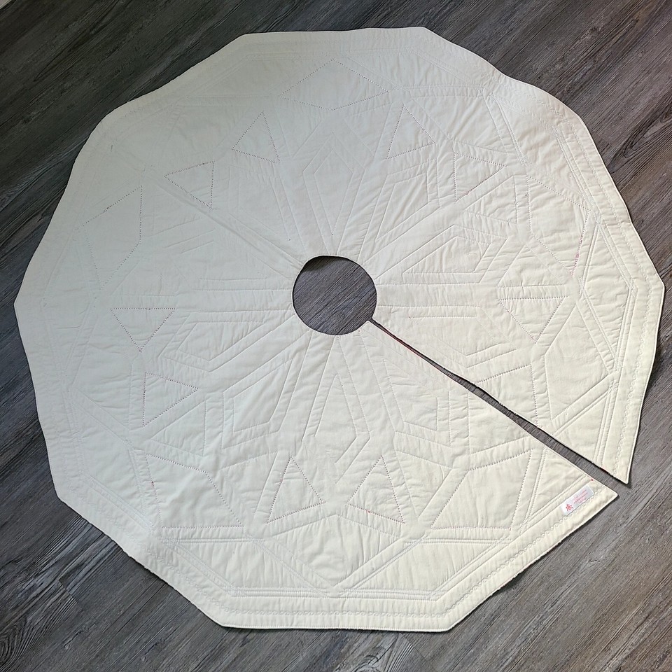 Handmade Christmas Tree Skirt - 43 inch octagon - Star Sapphire pattern ...