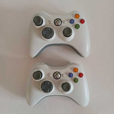 Original Xbox 360 OEM Wireless White Controller Pair Of 2, *MISSING ...