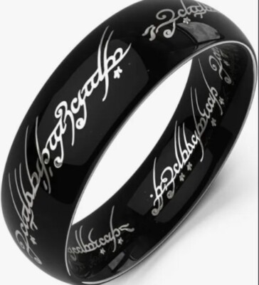 Black Tungsten LOTR one ring Elvish inscription, engraved, 6mm, Mordor ...