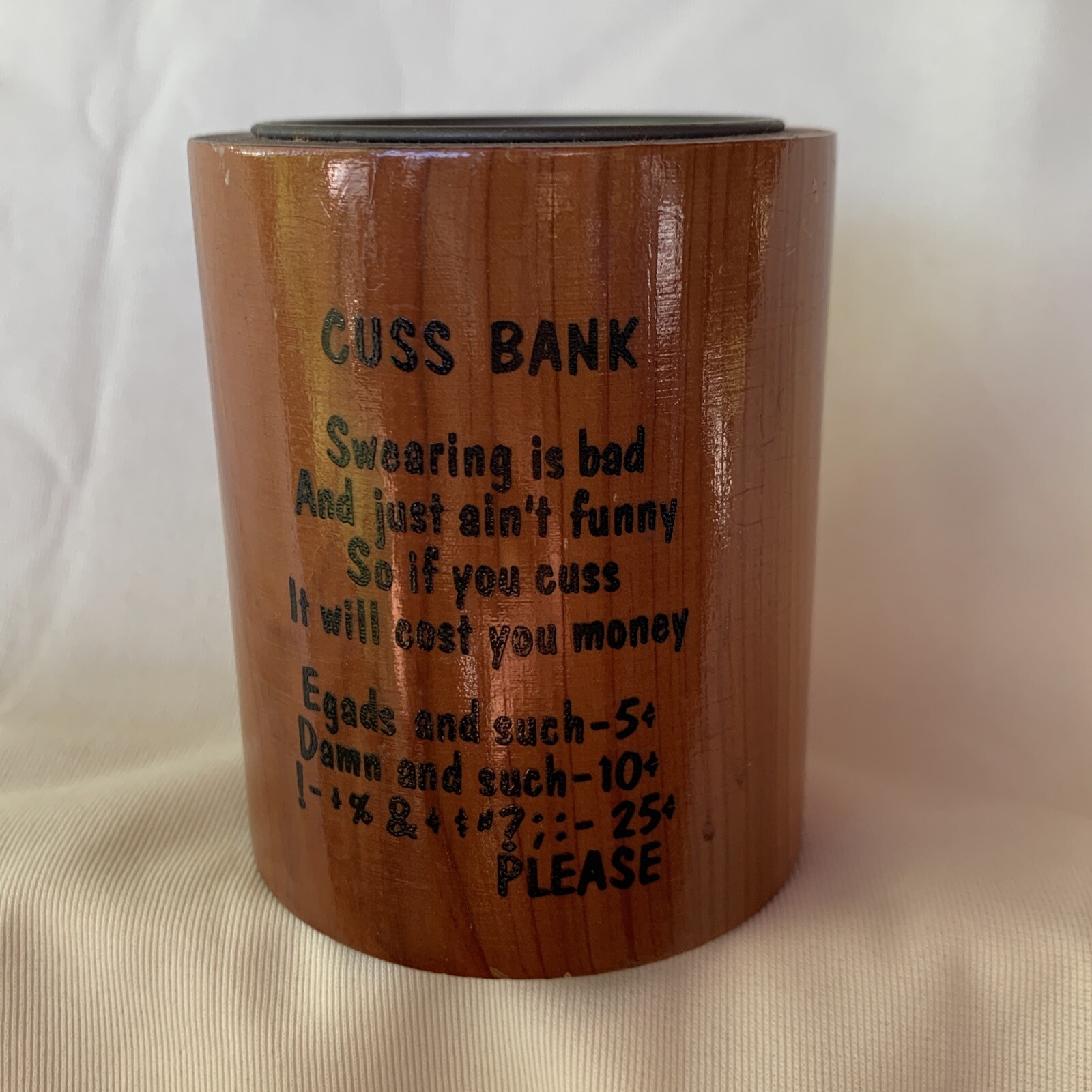 Vintage CUSS BANK Swear Words MADE OF REAL WOOD Souvenir NAGS HEAD NC ...