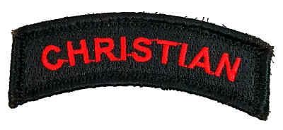 Christian Black Red Name Rocker Tab Rank Tactical Embroidered Patch | eBay