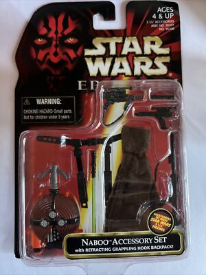 NEW Star Wars Naboo Weapon Accessory Set with Retracting Grappling Hook ...