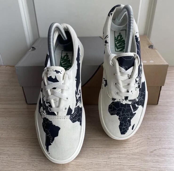 VANS Era x Save Our Planet White Black Map Sneakers -… - Gem
