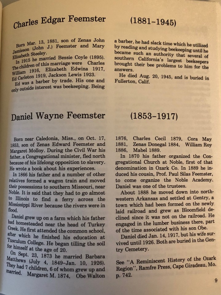 Brief Biographies of the Feemster, Cope, Lefors, Redus Families - Roy ...