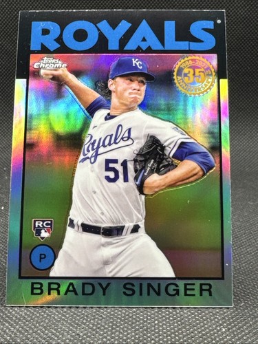 2021 Topps Chrome Brady Singer 1986 Redux Throwback Refractor Rookie RC ...