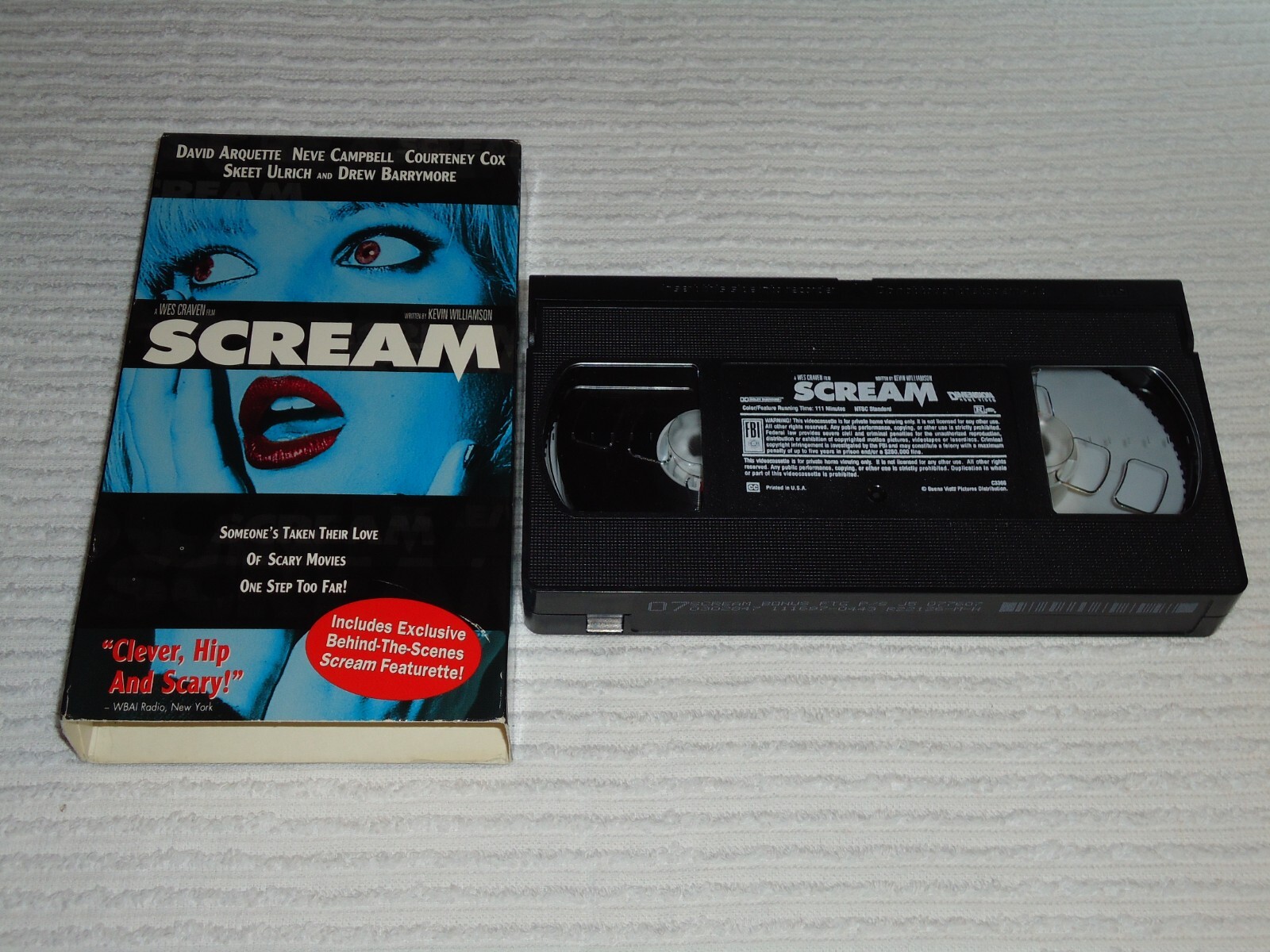 Scream VHS Horror Rare Drew Barrymore Blue Variant Cover Slasher Gore ...