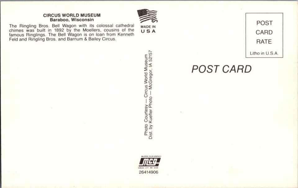 1970s Ringling Bros Bell Wagon Barnum Barley Circus World Museum ...