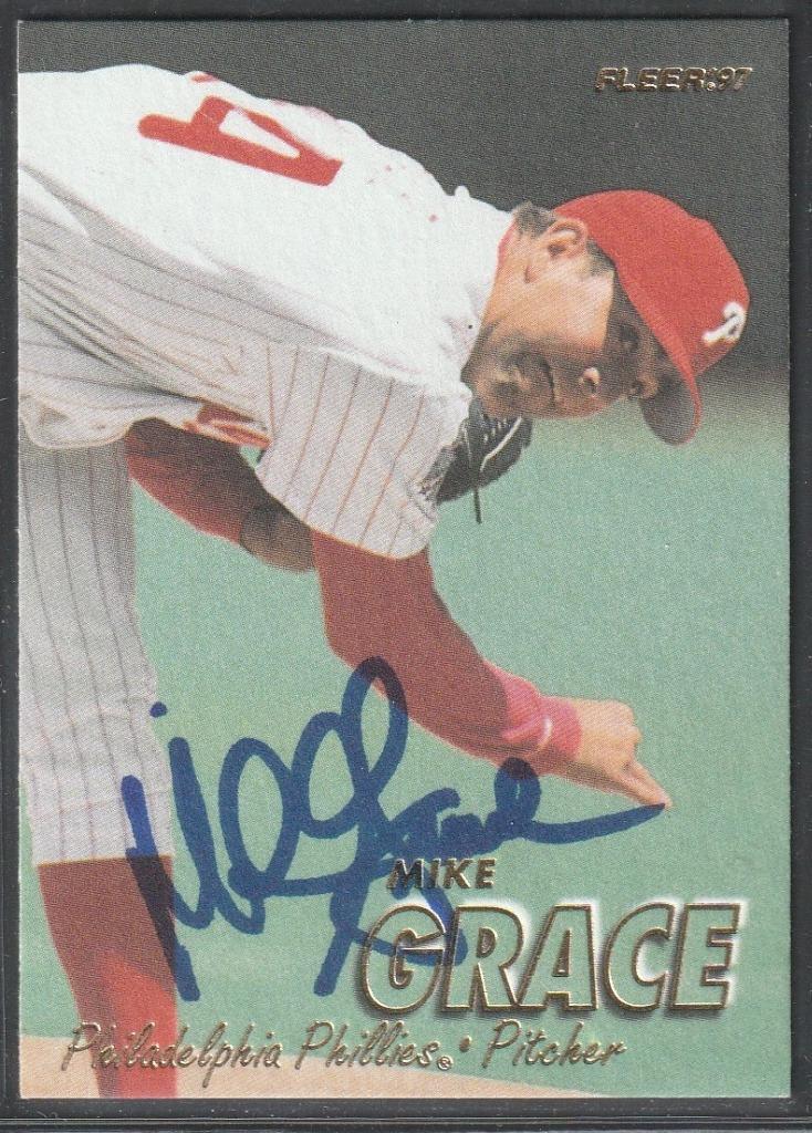 221, Original Autograph, Mike Grace; Philadelphia Phillies, 1997 Fleer ...