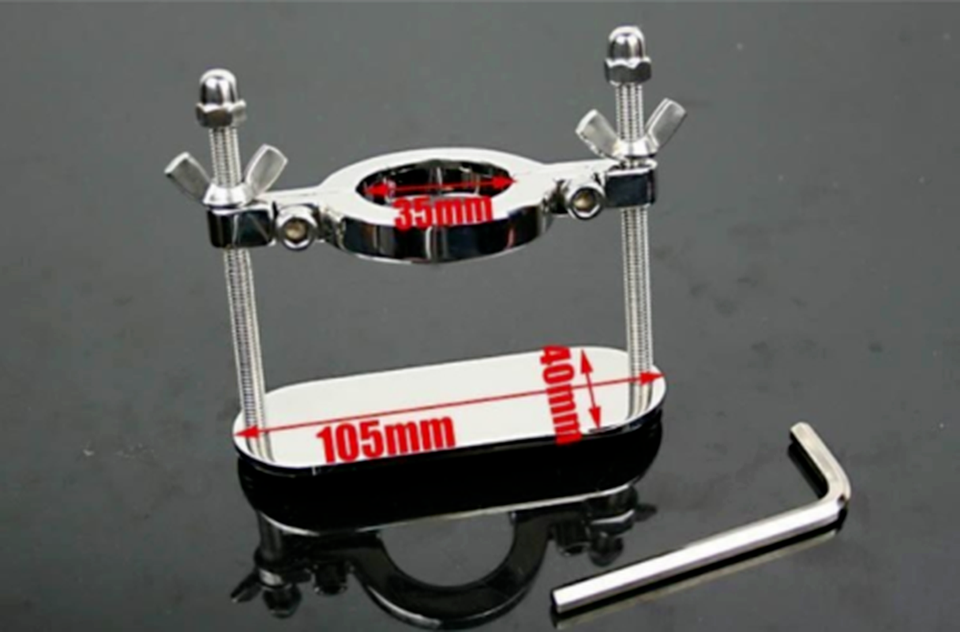 Stainless Steel Adjustable Ball Stretcher Scrotum Crusher CBT Torture ...