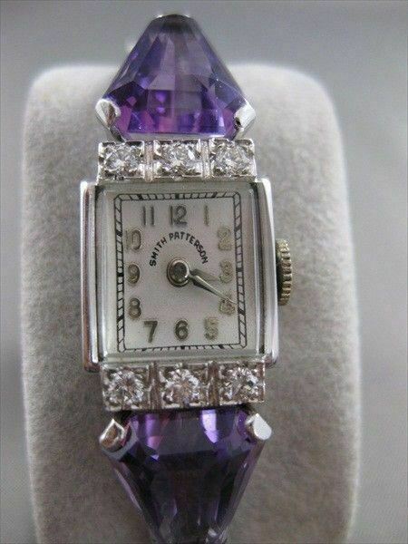 ANTIQUE 4.40CTW OLD MINE DIAMOND AMETHYST PLATINUM SMITH PATTERSON ...