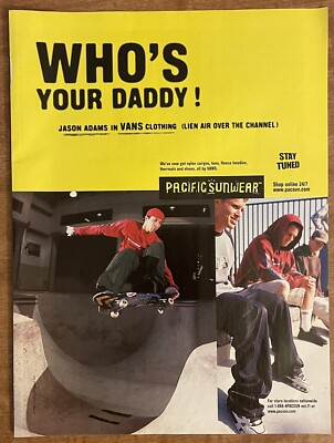 1999 Pacific Sunwear PacSun Jason Adams Skateboarder Vans Clothes 90s ...