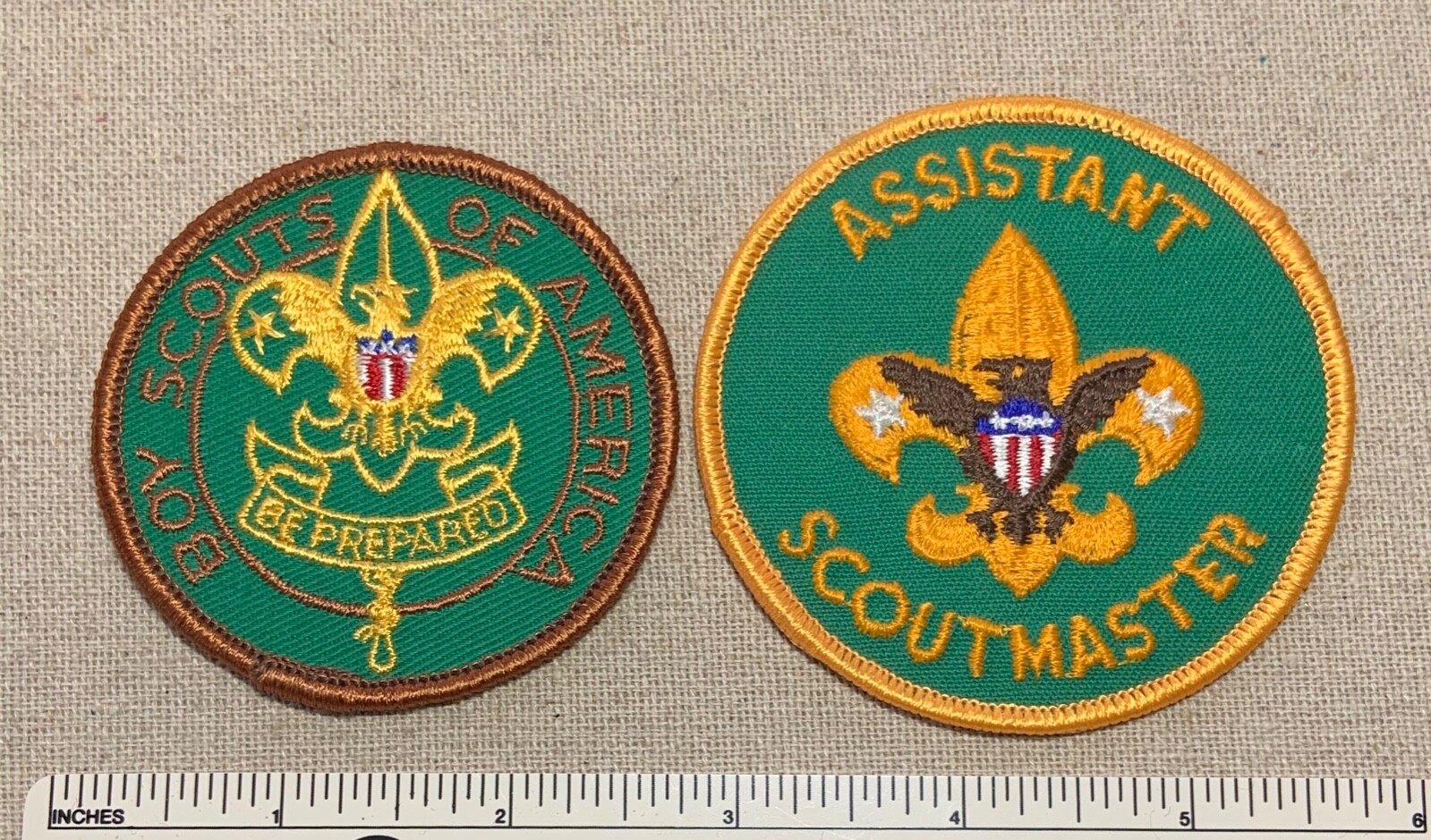 2 VTG ASSISTANT SCOUTMASTER & JUNIOR Boy Scout Leader Position Badge ...
