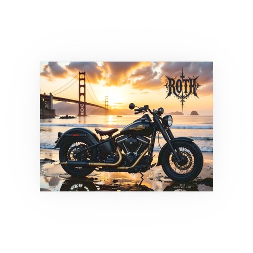 1940 Harley Davidson, Knucklehead, poster Satin and Archival Matte ...