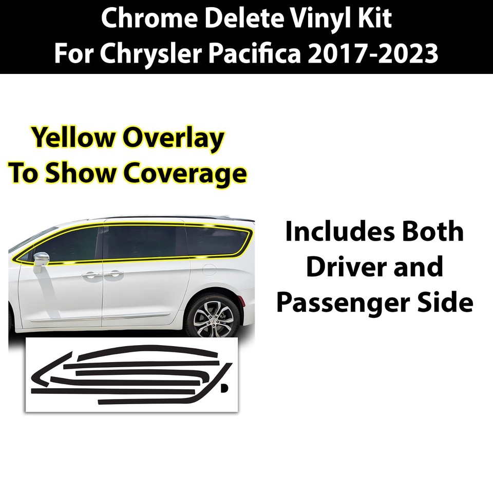 Fits Chrysler Pacifica 2017-2026 Side Window Chrome Delete Decal ...
