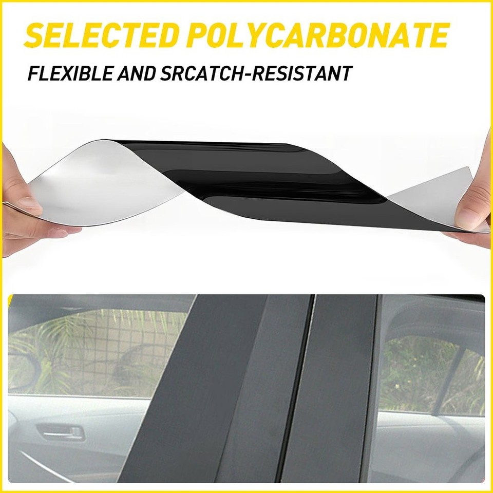 6pcs Glossy Black Car Pillar Post Door Window Trim For Nissan Titan ...