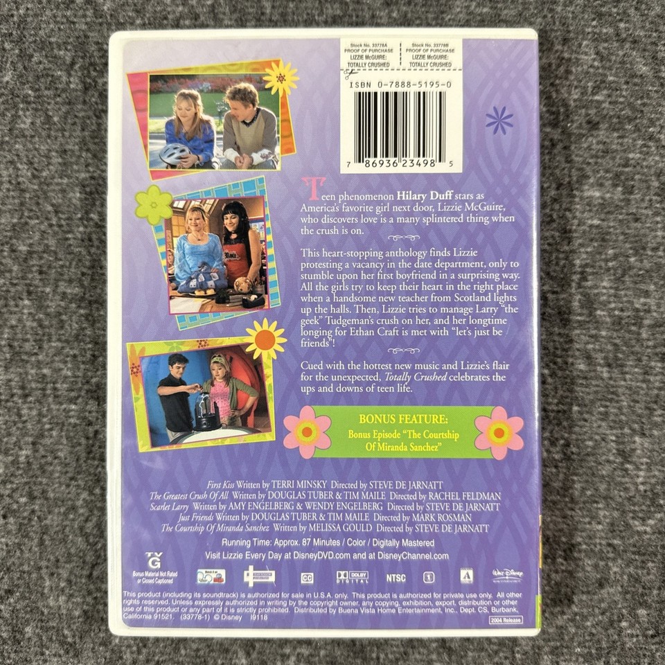 Lizzie McGuire Totally Crushed Vol 4 DVD Used Hilary Duff Disney ...