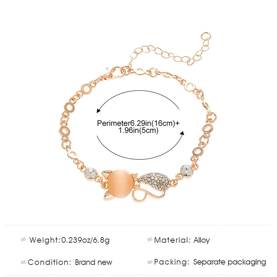 Boho Moonstone Cat Bracelet Cz Cat Bangle Bracelet Gold Crystal Cat Bracelets Op | eBay