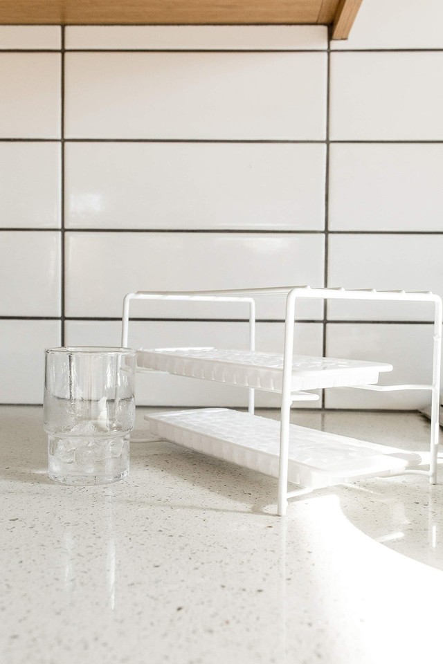 Better Houseware Ice Tray Organizer Shelf for Freezer, White Coated ...