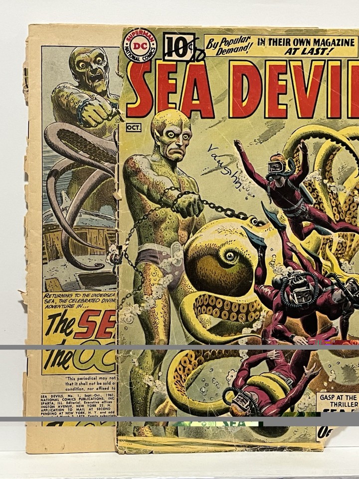 Sea Devils #1 DC Comics 1961 Key Book Intact / Cover Not Attached Off ...