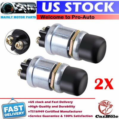 2x Car Boat Track Switch Push Button Horn Engine Start Ignition Starter ...