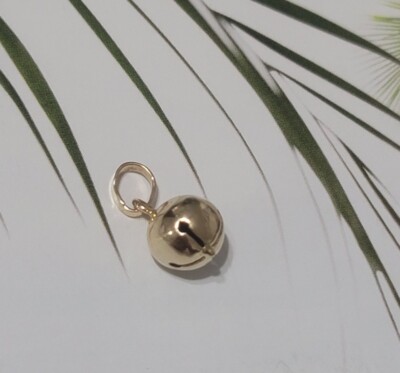 14k Yellow Gold Solid Jingle Bell Cascabel Pendant Charm | eBay