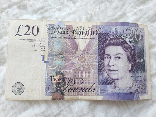 OLD BRITISH 20 POUND UK BANKNOTE QUEEN ELIZABETH BANK OF ENGLAND 2006 ...
