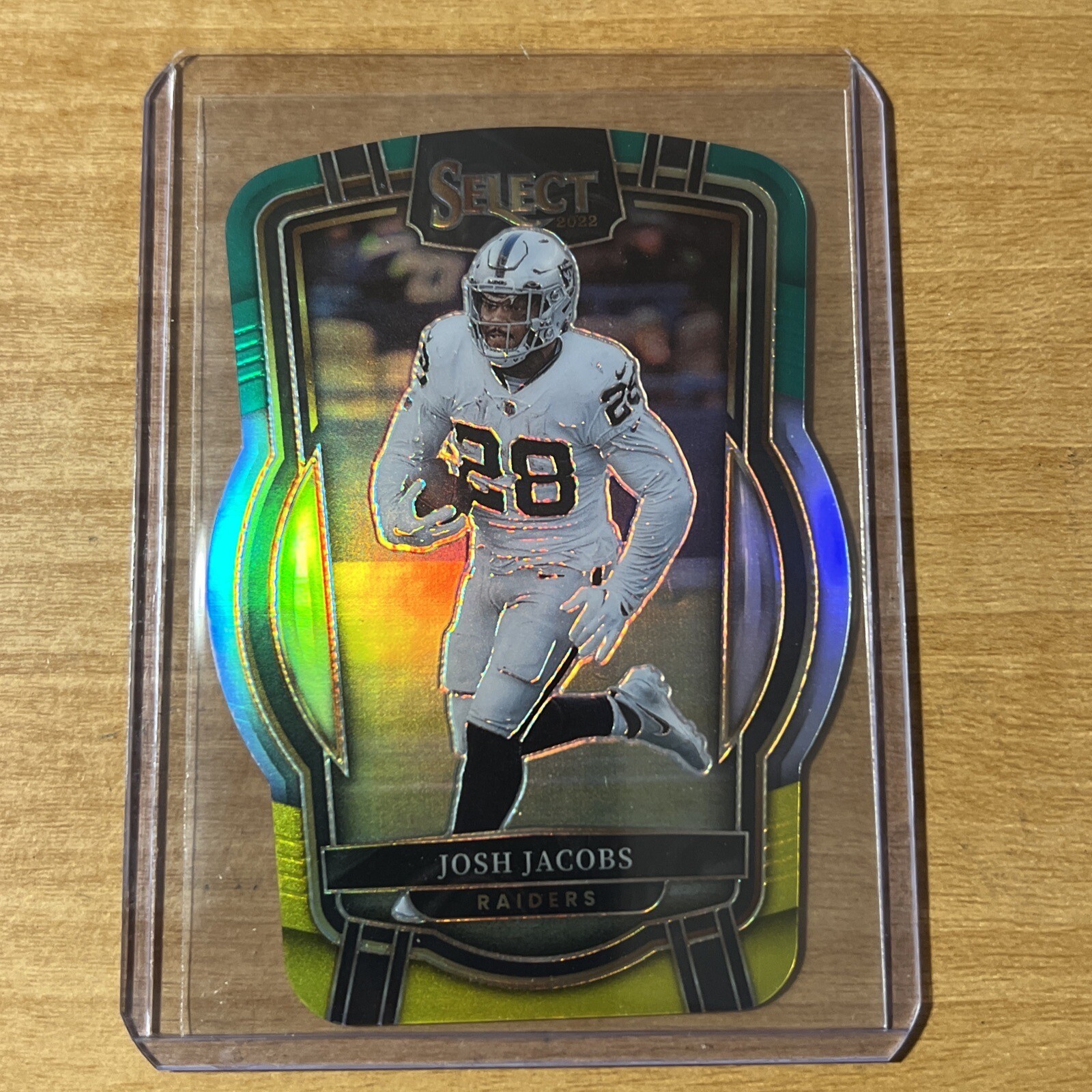 2022 Select JOSH JACOBS Club Level Green & Yellow Prizm Die-Cut #250 ...