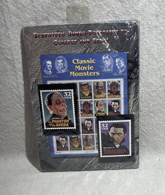 HALLOWEEN USPS Pack 17 Jumbo Classic Movie Monster Stamp Postcards ...