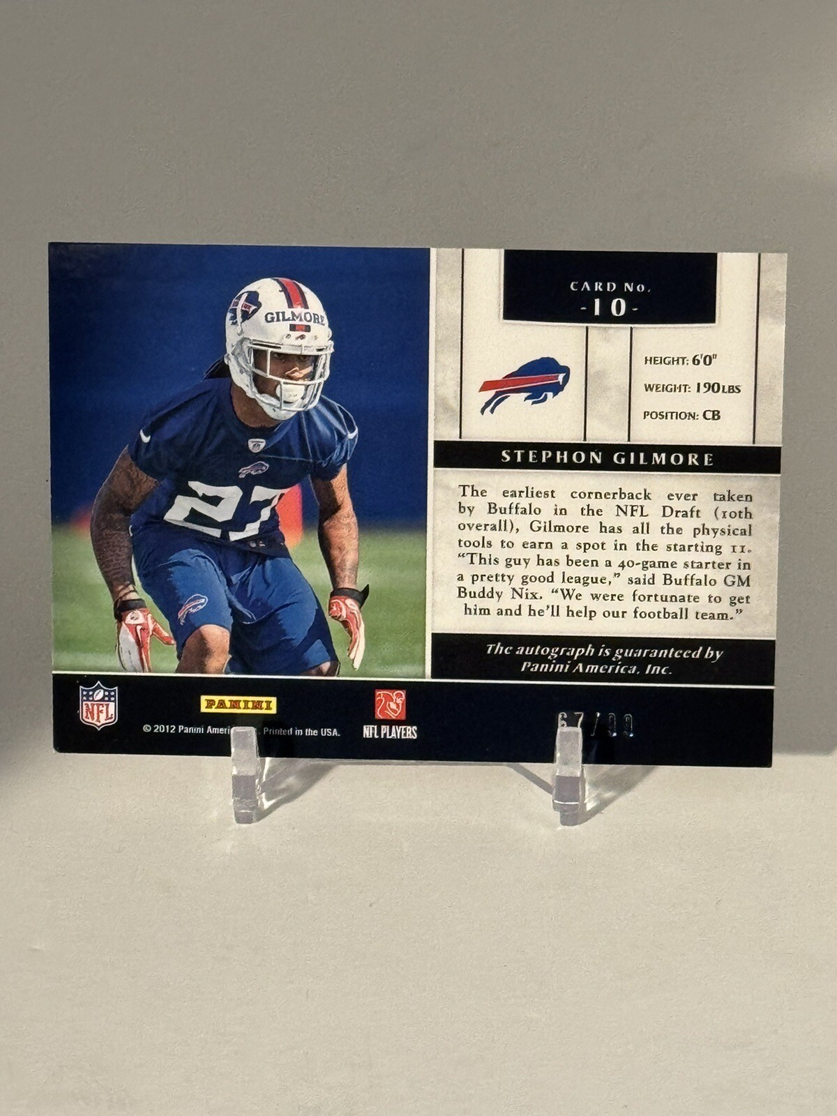 Stephon Gilmore 2012 Prominence Apprentice Ink /99 #10 Rookie Auto RC ...