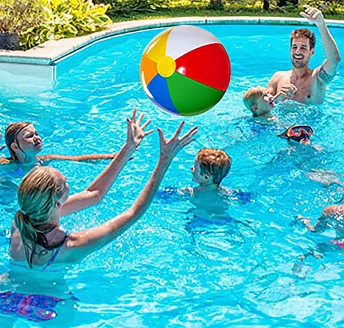 3 Pack 20 Inch Rainbow Color Beach Balls Inflatable Pool Balls for ...