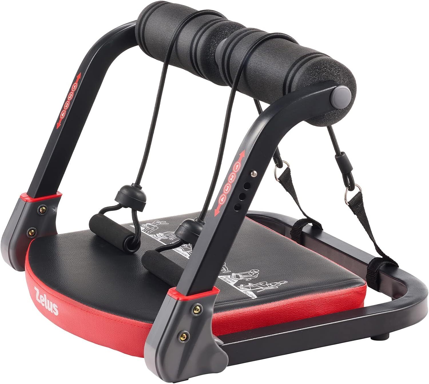 ZELUS Ab Machine with Resistance Bands for Home Gym, 2 in 1 Ab Workout ...