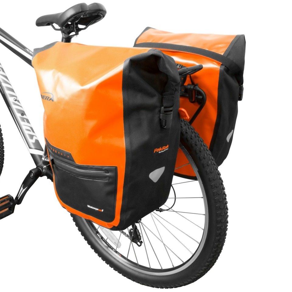 Ibera Bike Panniers Bag Rear Waterproof Bicycle Carrier Clip-On Double Trunk Bag | eBay