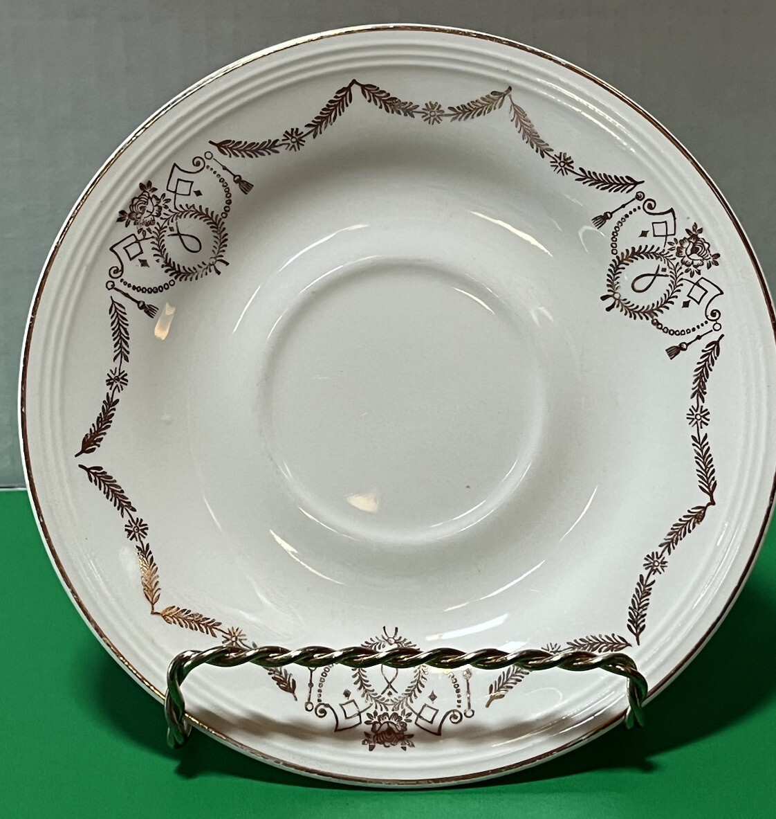 Edwin M Knowles Adams Gold Swag and Trim 6" Saucer | eBay