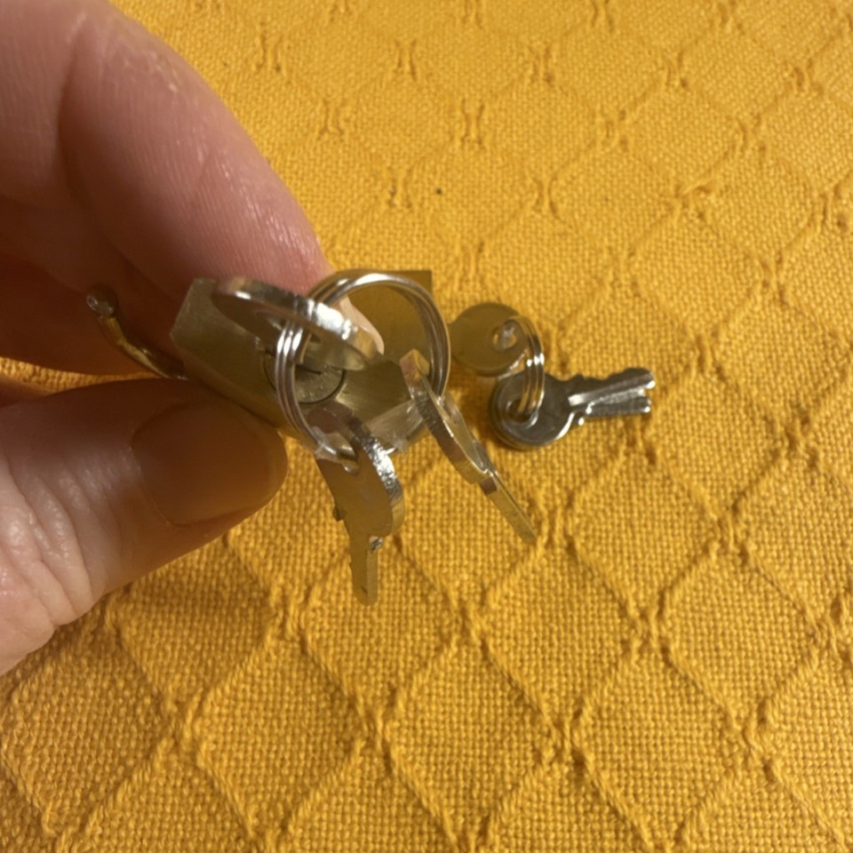 Lot of 2 Small Brass Padlocks with Keys, General Purpose Security Lock ...