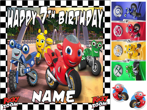 RICKY ZOOM INSPIRED 6" TO A3 SHEET PERSONALISED CAKE EDIBLE ICING ...